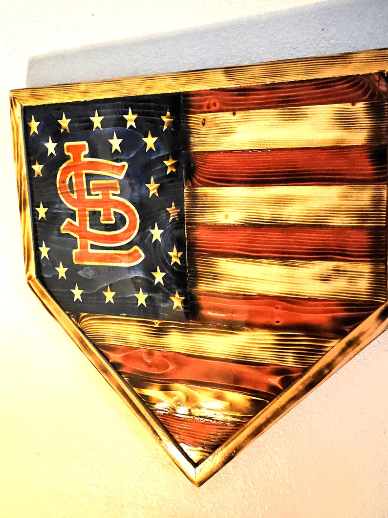 Custom American Flag Baseball Home Plate, Wood Decor - Etsy