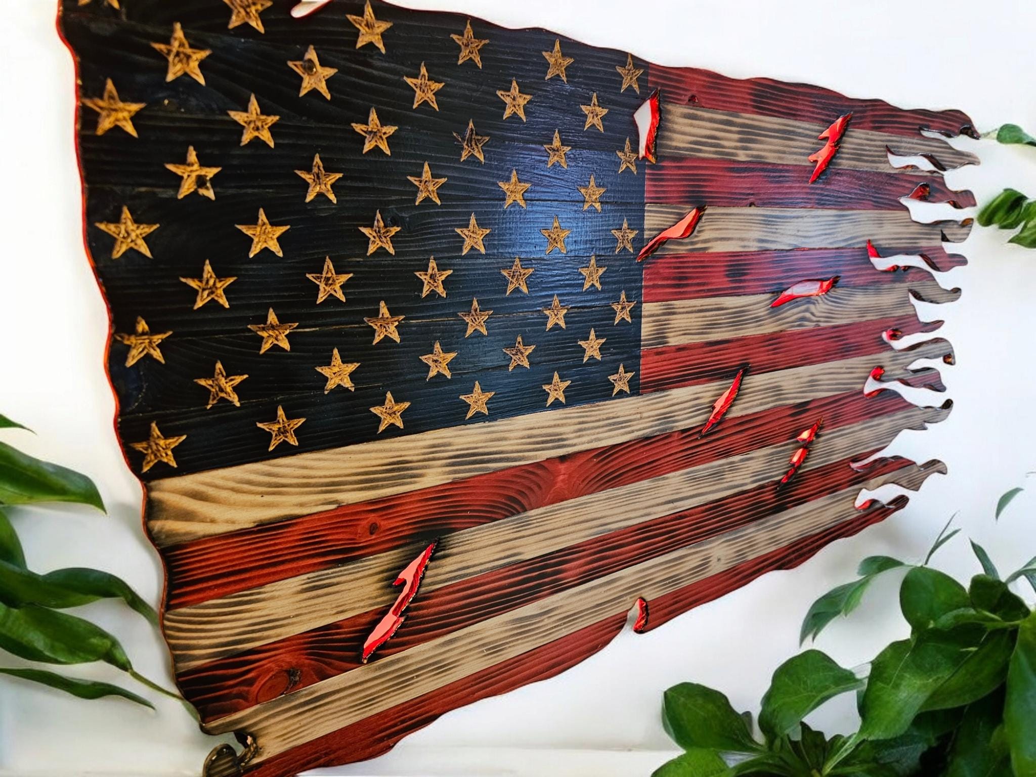 Nation Flag, Tattered Flag, Flag With Lights, Red White and Blue ...