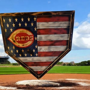 Custom American Flag Baseball Home Plate, Wood Decor - Etsy