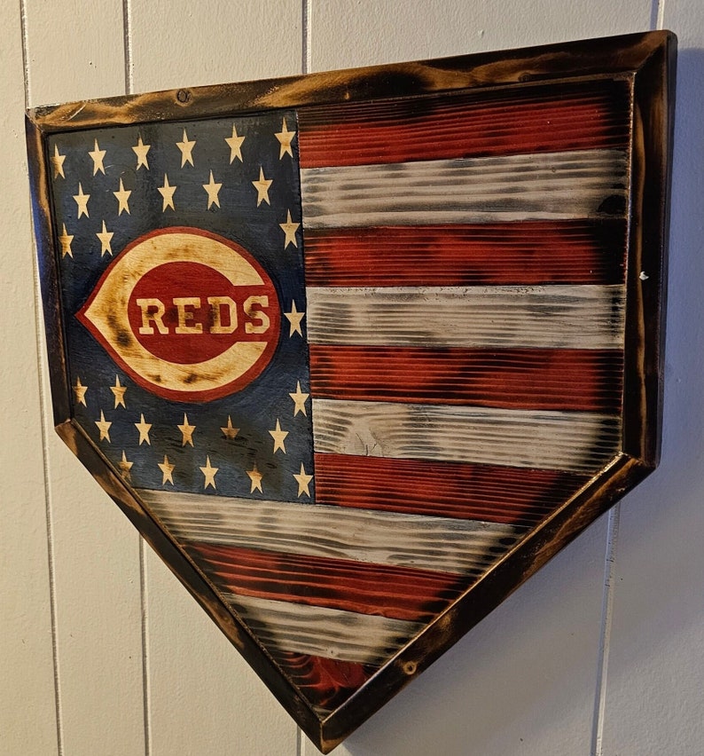 Custom American Flag Baseball Home Plate, Wood Decor - Etsy