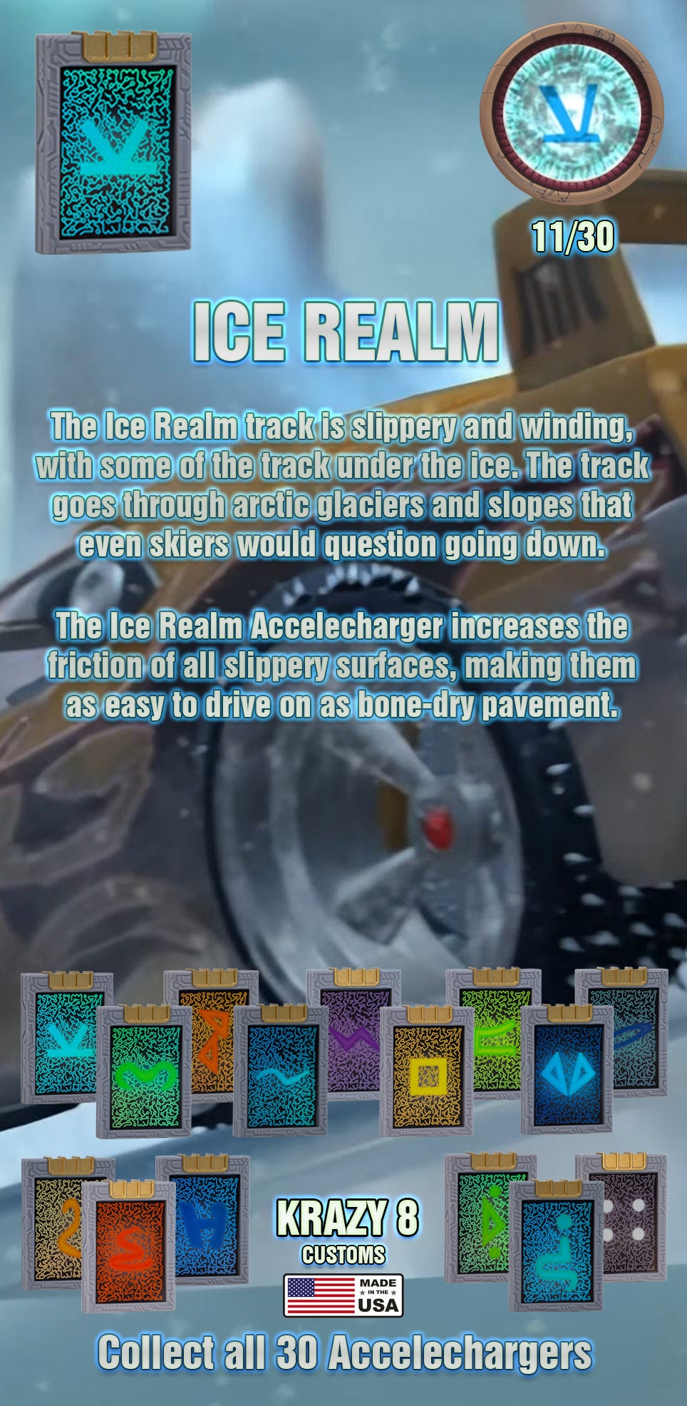 Acceleracers Ice Realm Accelecharger Holographic Foil Hot Wheels Custom ...