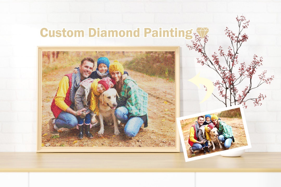 Custom Family Diamond Painting Kit Personalized Photo Diamond - Etsy