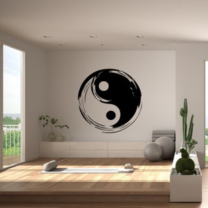 Yin Yang Wall Decal for Yoga Room Zen Decor Symbol of Balance Tao ...