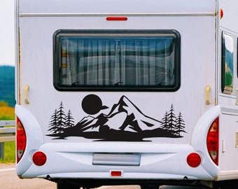 Palm Tree and Summer Caravan Sticker, Caravan Vinly Decal, Camping ...