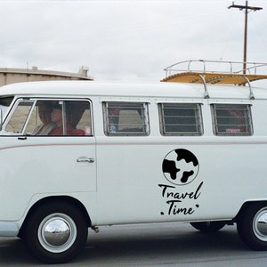 Travel Time and World Map Sticker, Caravan Vinly Decal, Truck, Camping ...