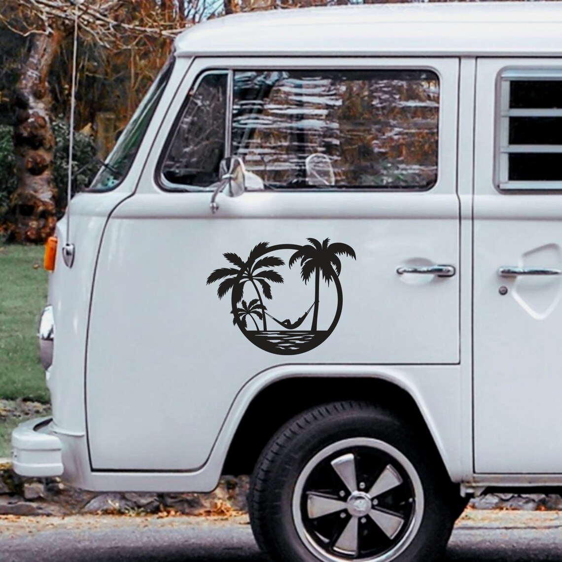 Palm Tree and Summer Caravan Sticker Caravan Vinly Decal - Etsy