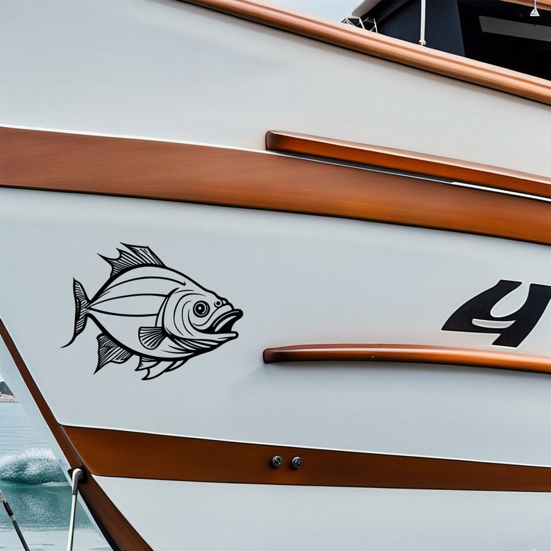 Fish Boat Sticker, Boat Sticker, Boat Vinly Decal, Boat Gift, Boat ...