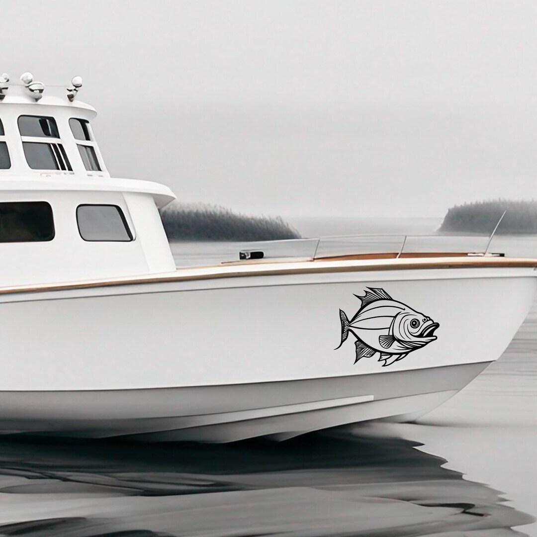 Fish Boat Sticker, Boat Sticker, Boat Vinly Decal, Boat Gift, Boat ...