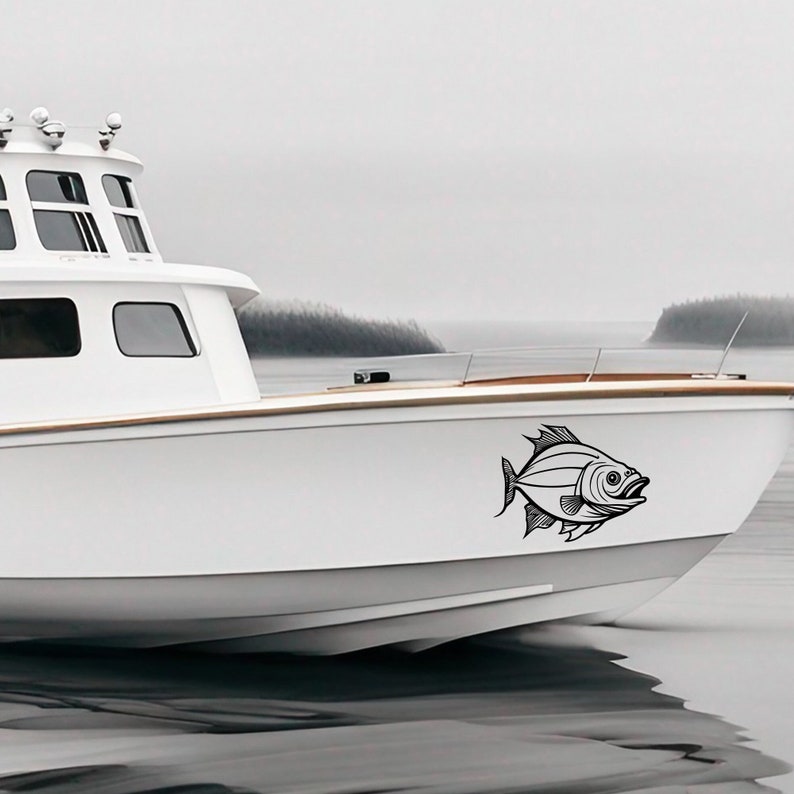 Fish Boat Sticker, Boat Sticker, Boat Vinly Decal, Boat Gift, Boat ...