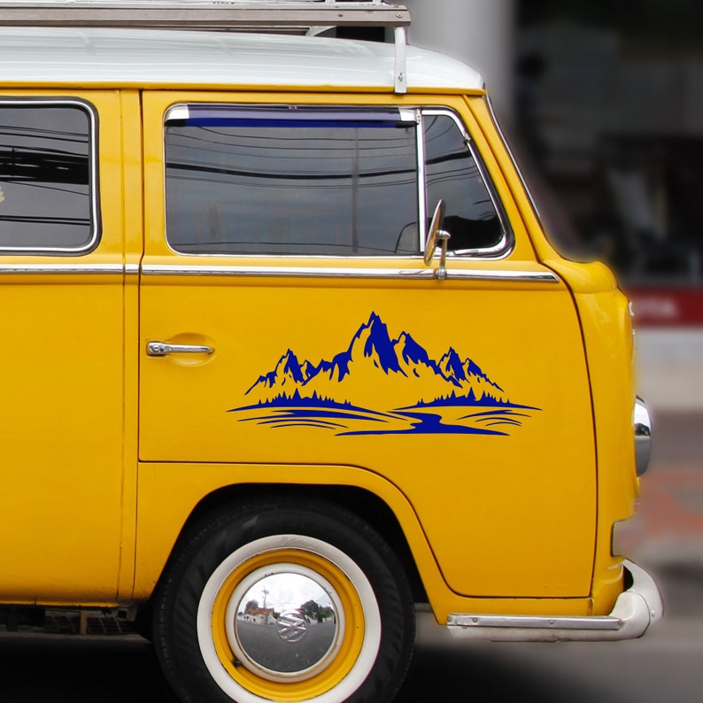 Mountain and Beach Themed Caravan Sticker, Caravan Vinly Decal, Truck ...