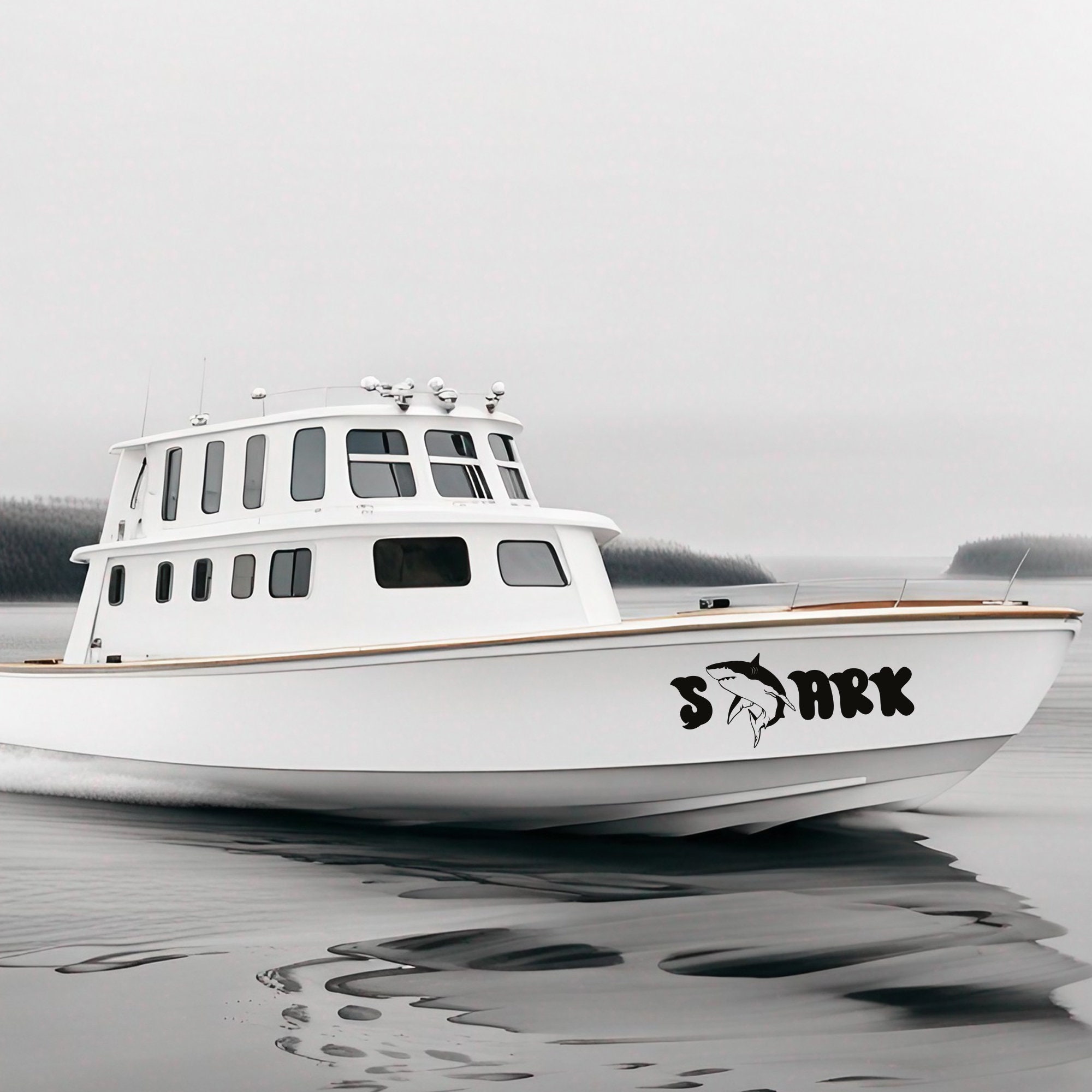 Shark Boat Sticker Boat Sticker Boat Vinly Decal Boat Gift - Etsy