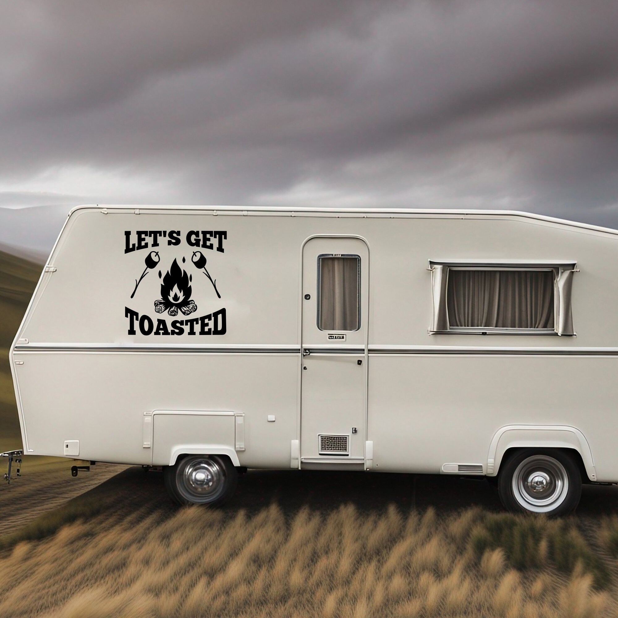 Let's Get Toasted Sticker, Caravan Vinly Decal, Camping Decal, Camper ...