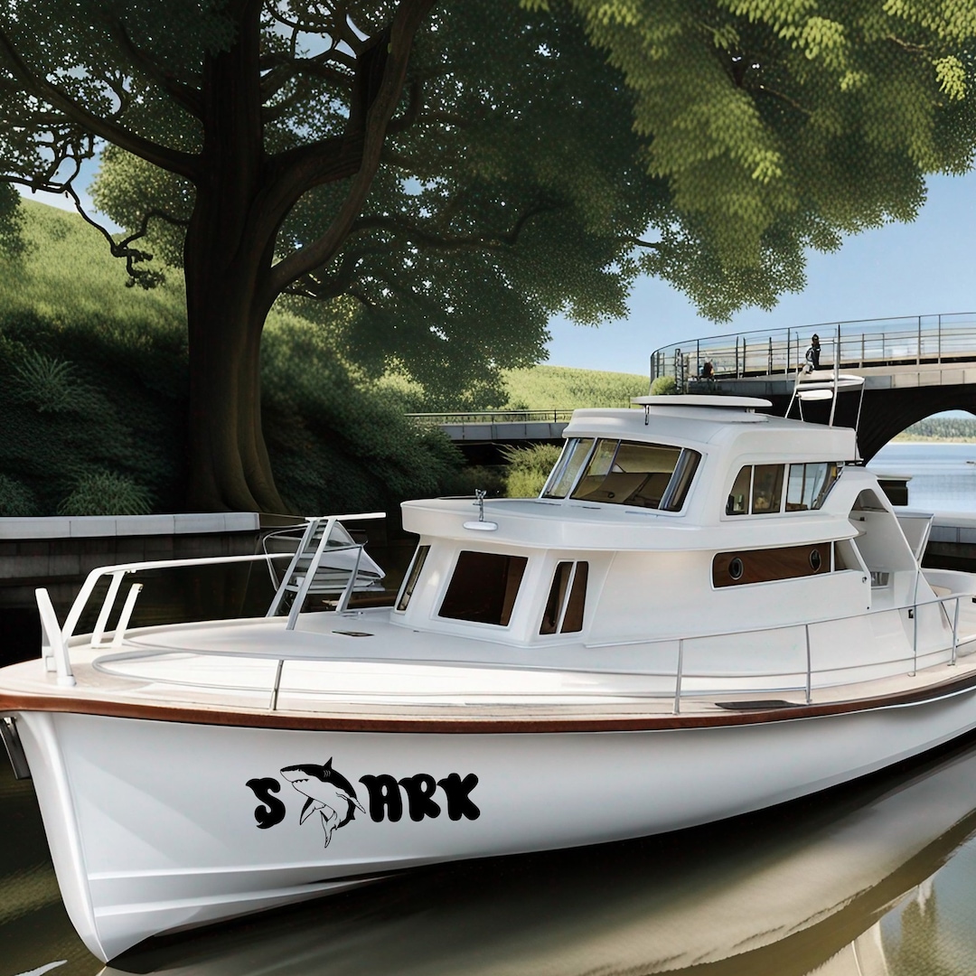 Shark Boat Sticker, Boat Sticker, Boat Vinly Decal, Boat Gift, Boat ...