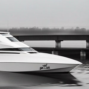 Sea and Life Boat Sticker, Boat Sticker, Boat Vinly Decal, Boat Gift ...