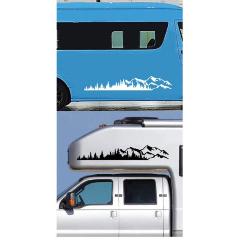 Mountain and Forest Caravan Sticker Caravan Vinly Decal - Etsy