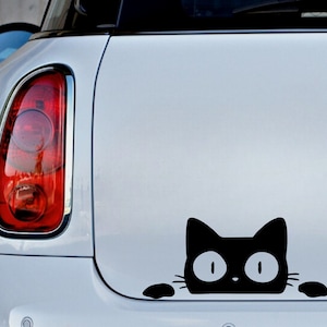 Peeking Cat Car Window Decal Vinyl Sticker for Kitty Lovers Funny Cat ...
