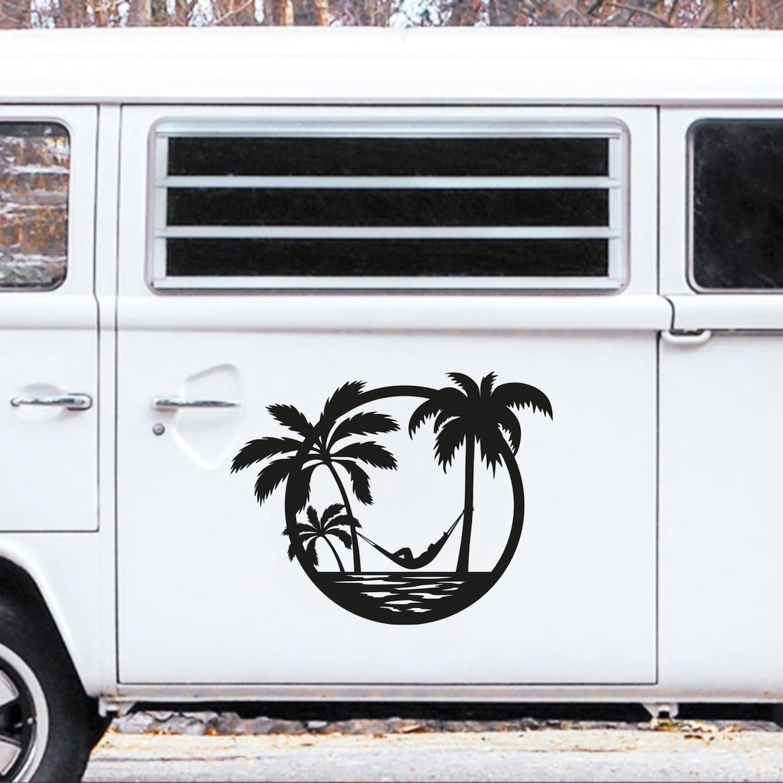 Palm Tree and Summer Caravan Sticker Caravan Vinly Decal - Etsy
