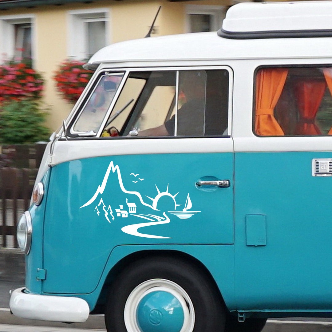 Mountain and Beach Caravan Sticker 2 Pieces Caravan Vinly Decal, Truck ...