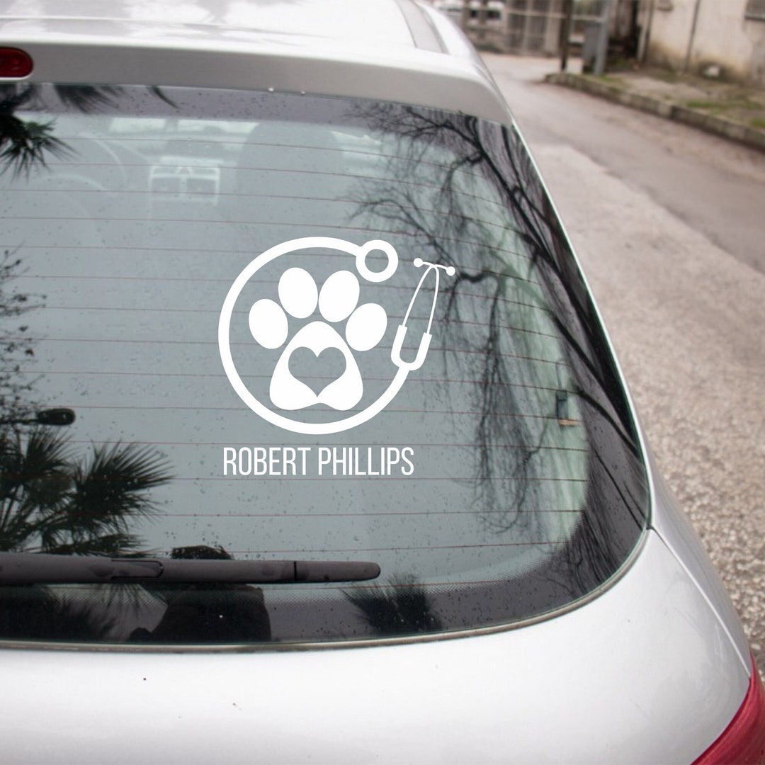 Custom Name or Text Vet Vinly Decal, Vet Sticker, Vet Decal, Veterinary ...