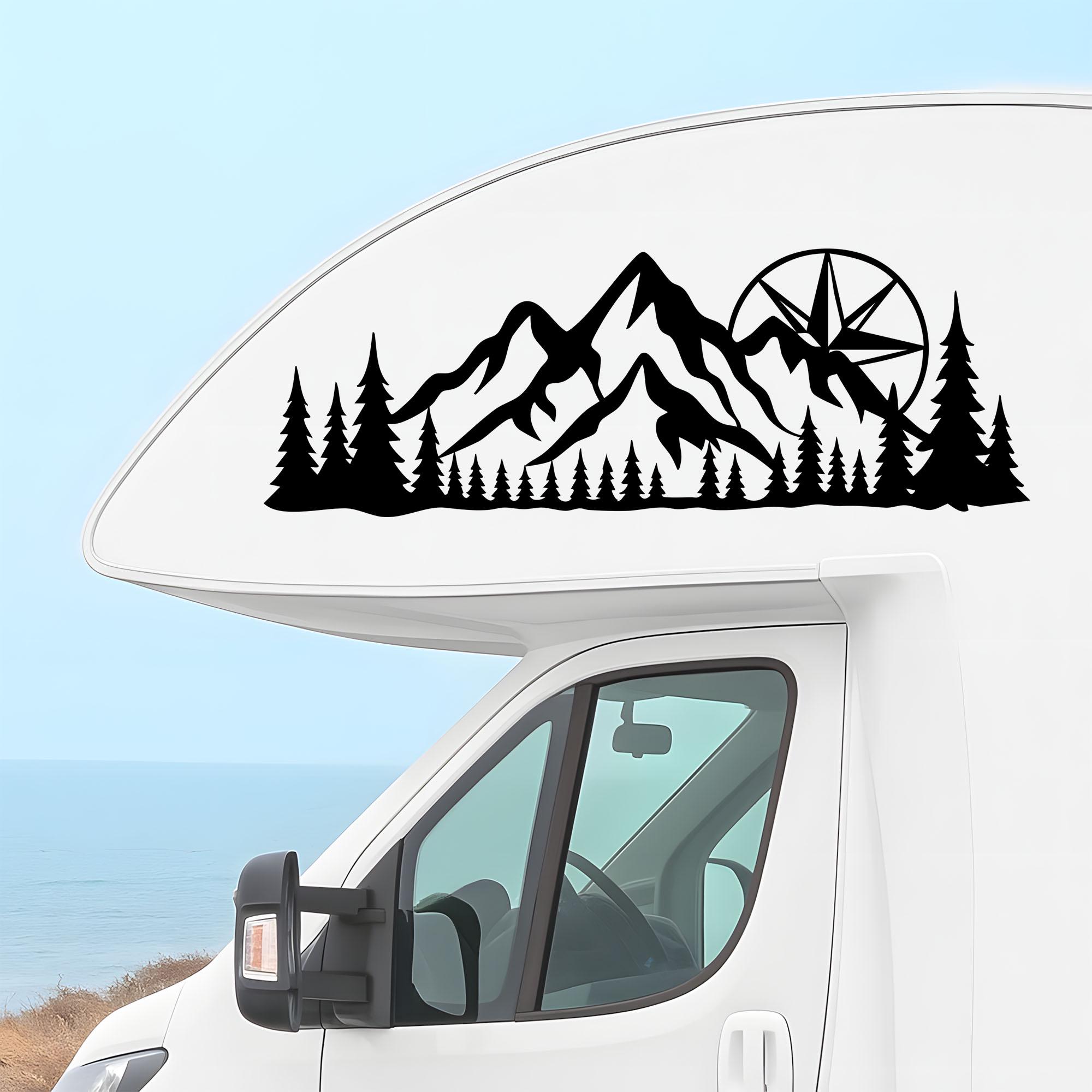 Compass Mountain Forest Decal Van Life RV Camper Adventure Vinyl ...
