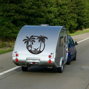 Palm Tree and Summer Caravan Sticker Caravan Vinly Decal - Etsy
