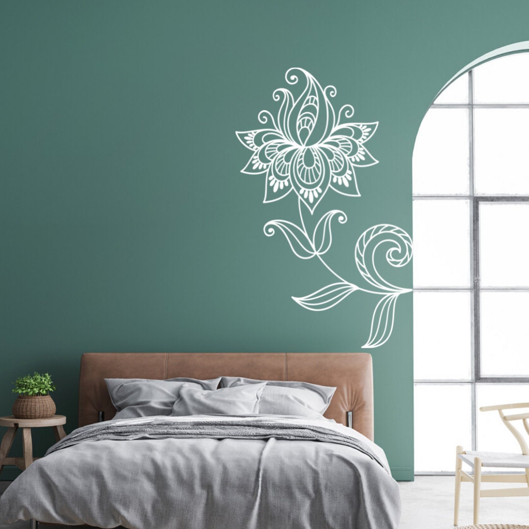 Flower Decal, Flower Wall Art, Flower Sticker, Home Decor, Bedroom ...