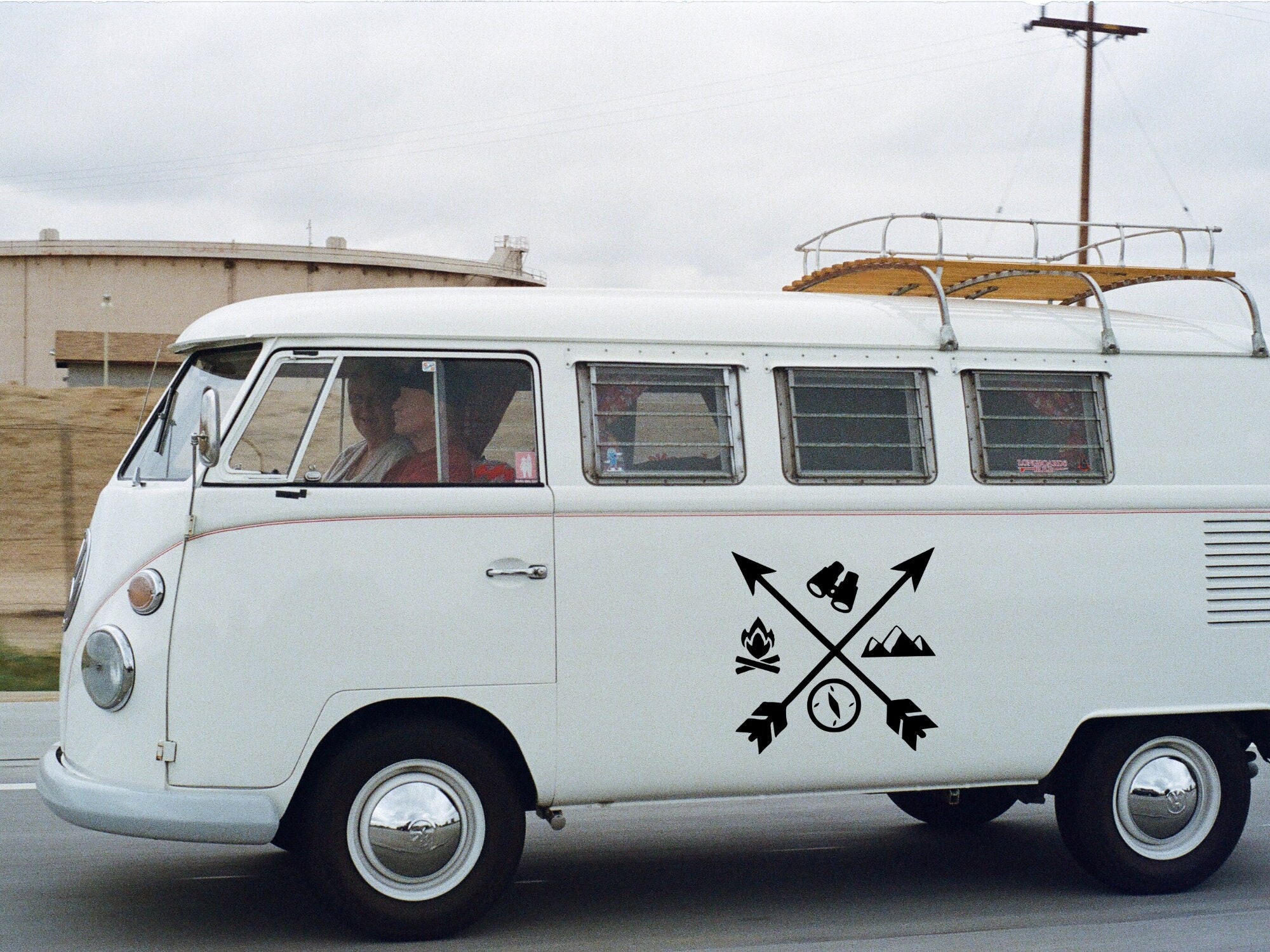 Camping Monogram Arrows Campfire Caravan Sticker, Caravan Vinly Decal ...