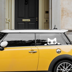 Peeking Cat Car Window Decal Vinyl Sticker for Kitty Lovers Funny Cat ...