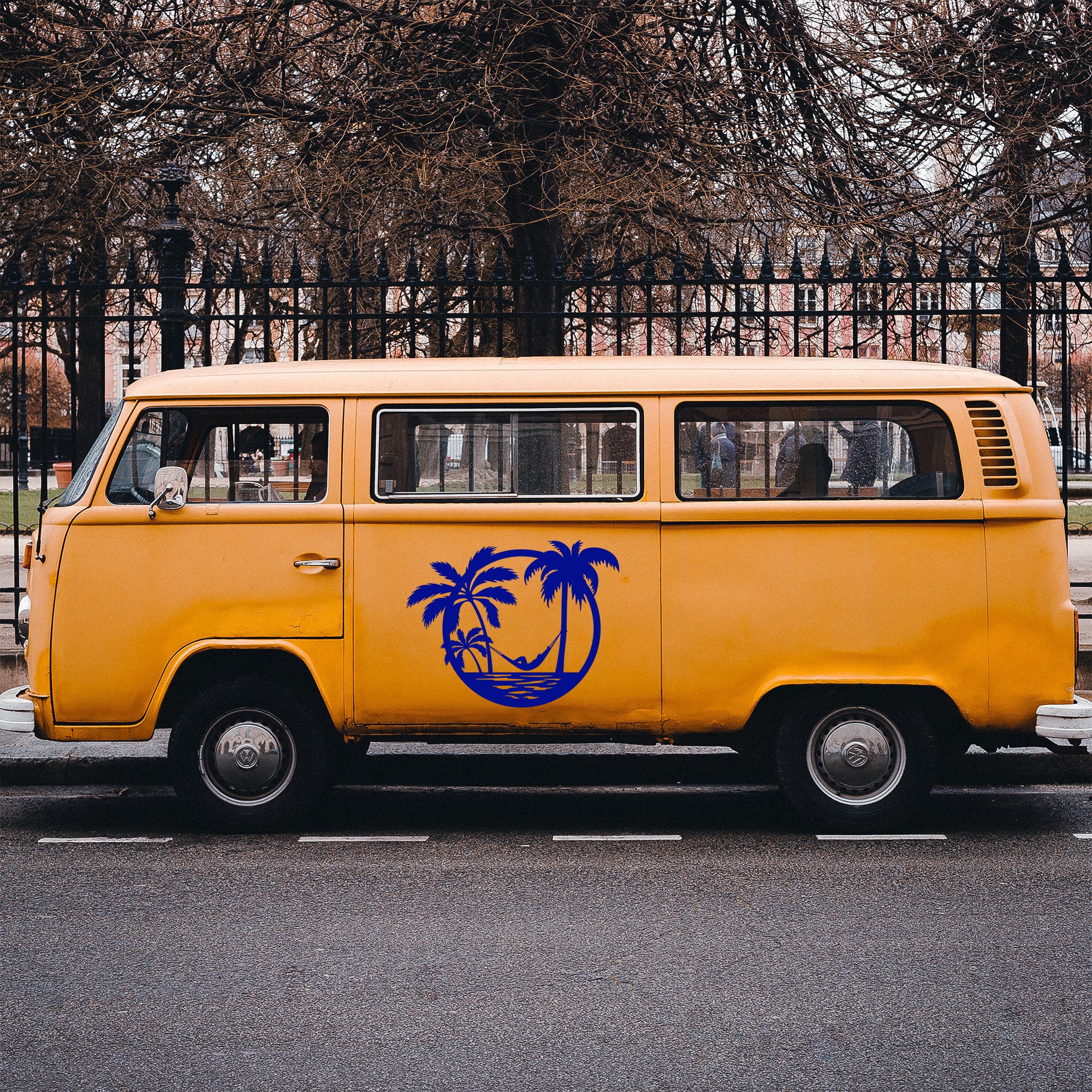 Palm Tree and Summer Caravan Sticker Caravan Vinly Decal - Etsy