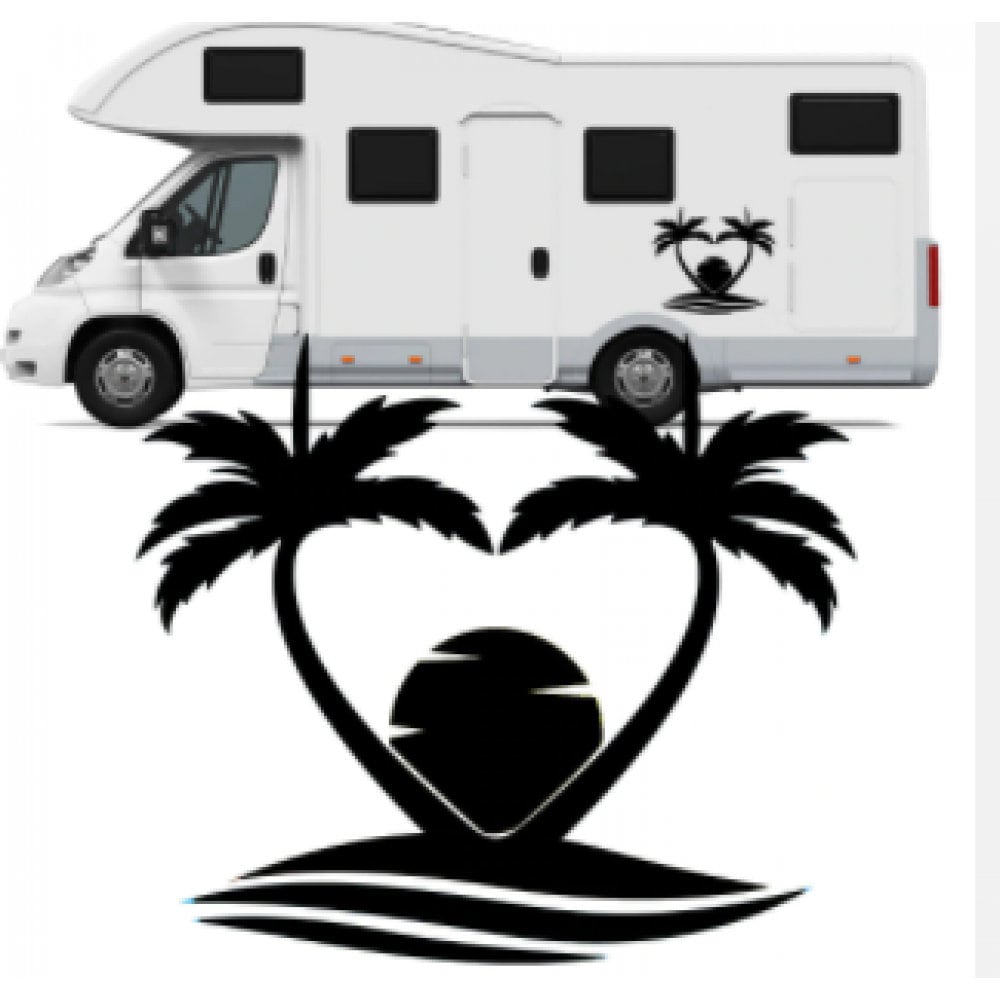 Palm and Sun Caravan Sticker Caravan Vinly Decal Camping - Etsy UK
