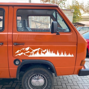 Mountain and Forest Caravan Sticker, Caravan Vinly Decal, Camping Decal ...
