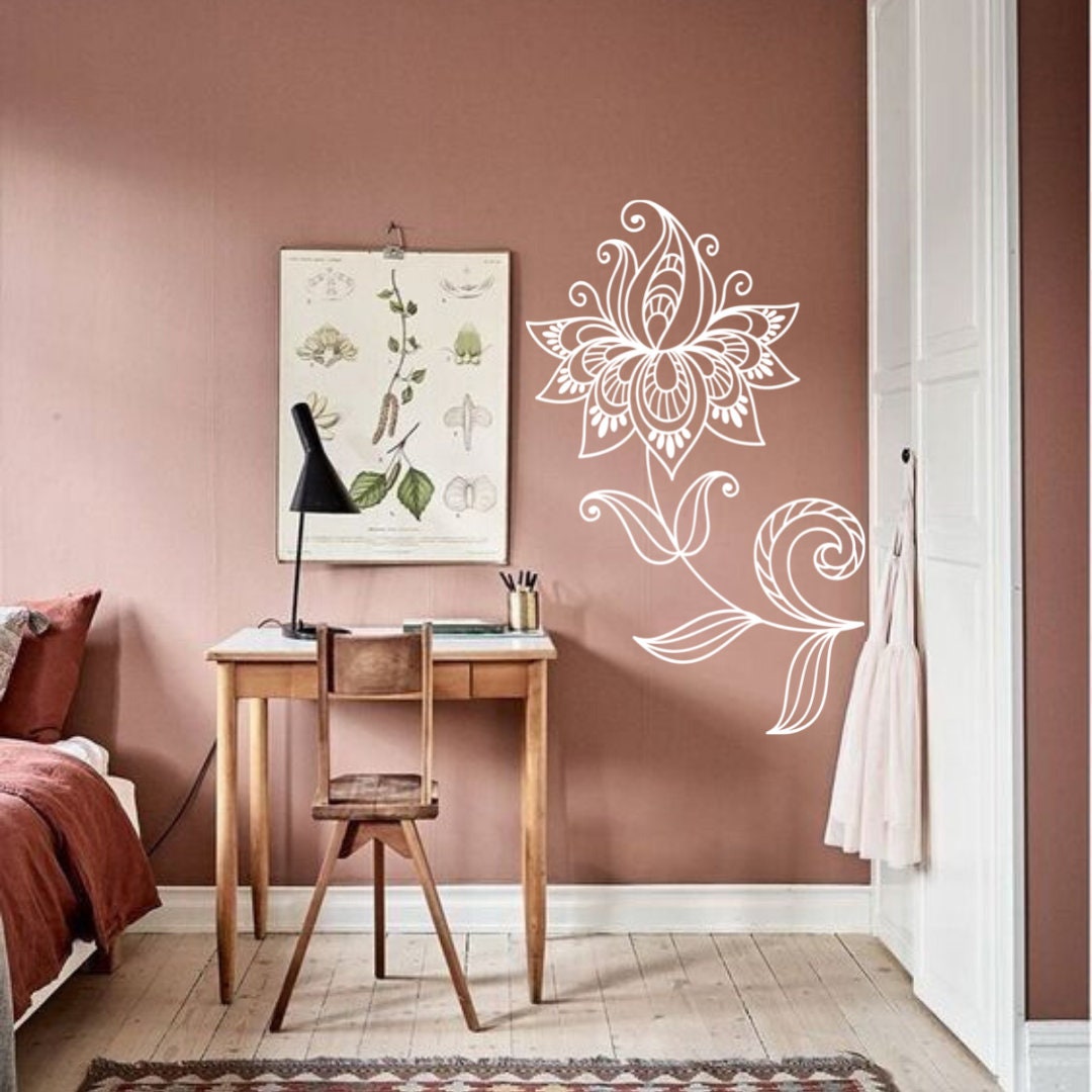 Flower Decal, Flower Wall Art, Flower Sticker, Home Decor, Bedroom ...