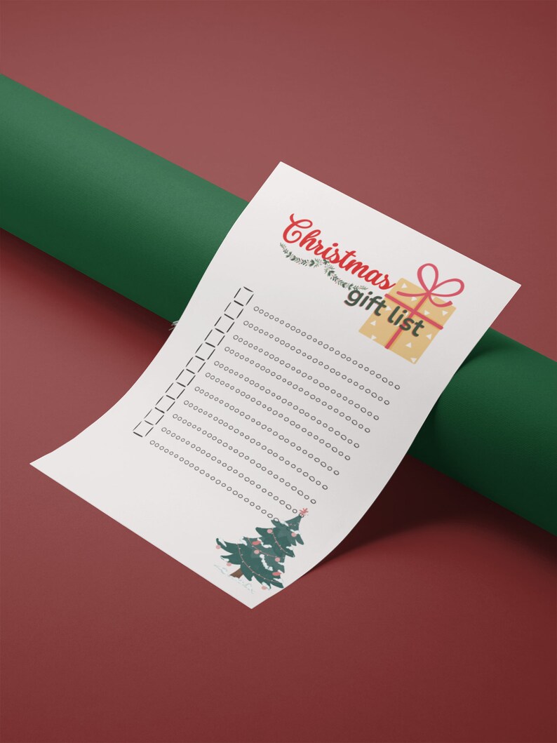 Printable Christmas Gift List, Christmas Printable, Christmas Gift List ...