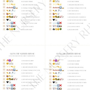 Guess the Nursery Rhyme Baby Shower Game - Etsy