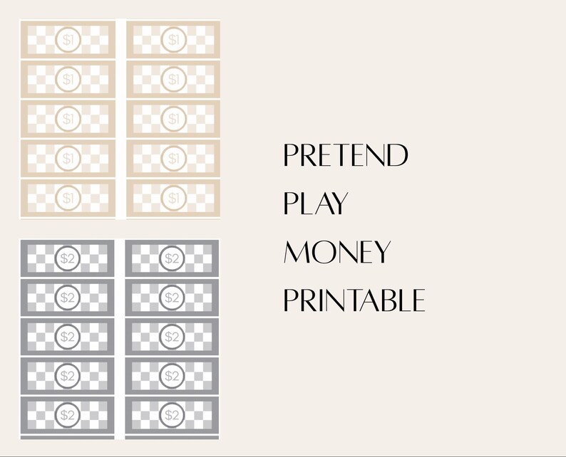 Pretend Play Money Printable - Etsy