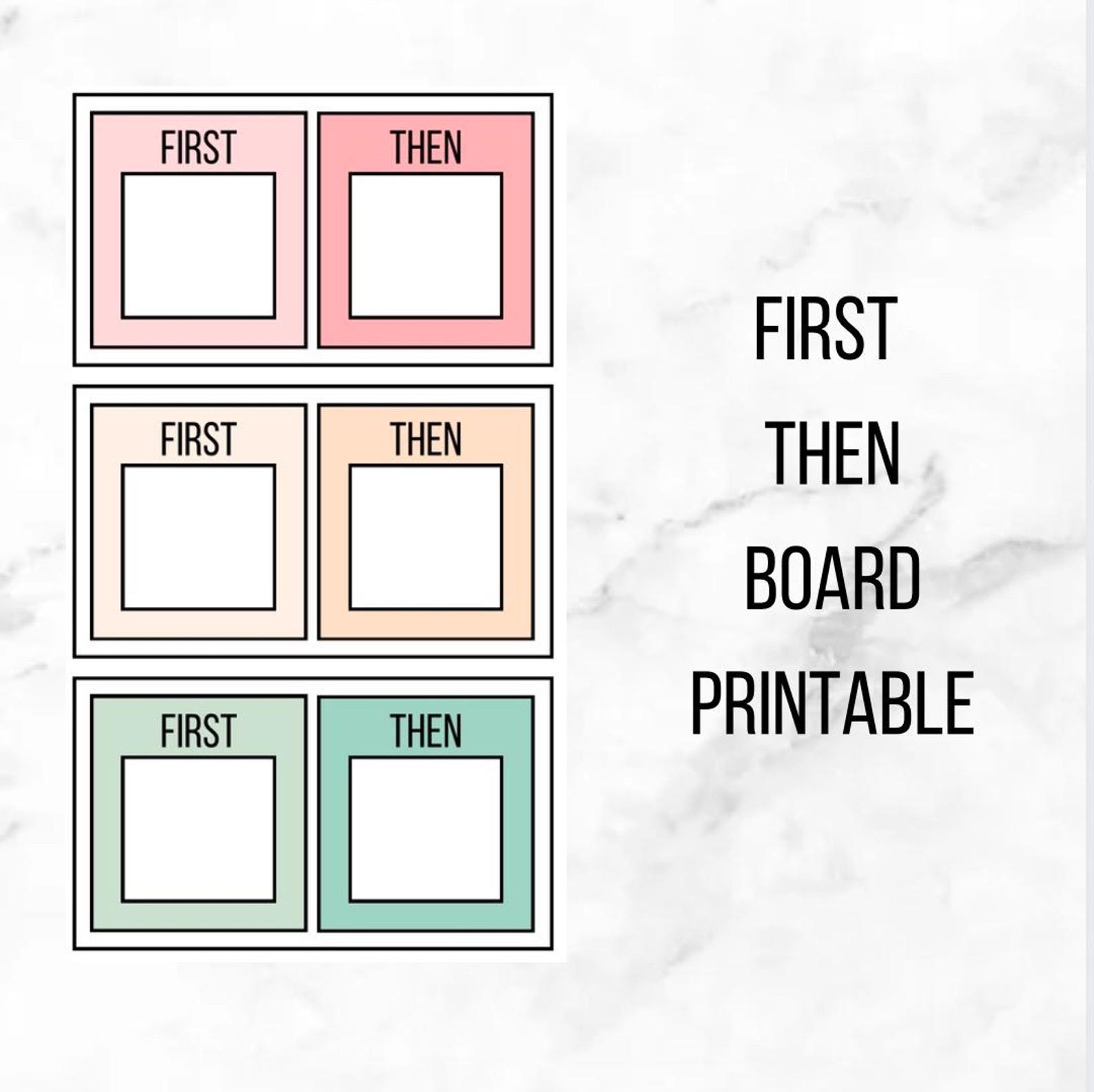 First Then Board Printable - Etsy
