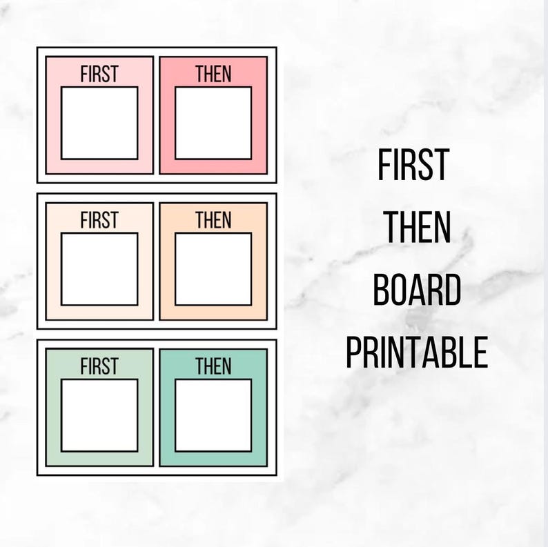 First Then Board Printable - Etsy