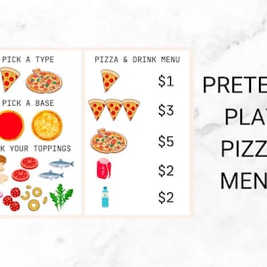 Pizza Menu Pretend Play Printable - Etsy