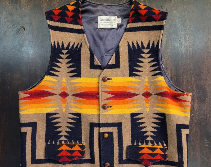 70's Pendleton Navajo Harding Pattern Woolen Vest - Etsy