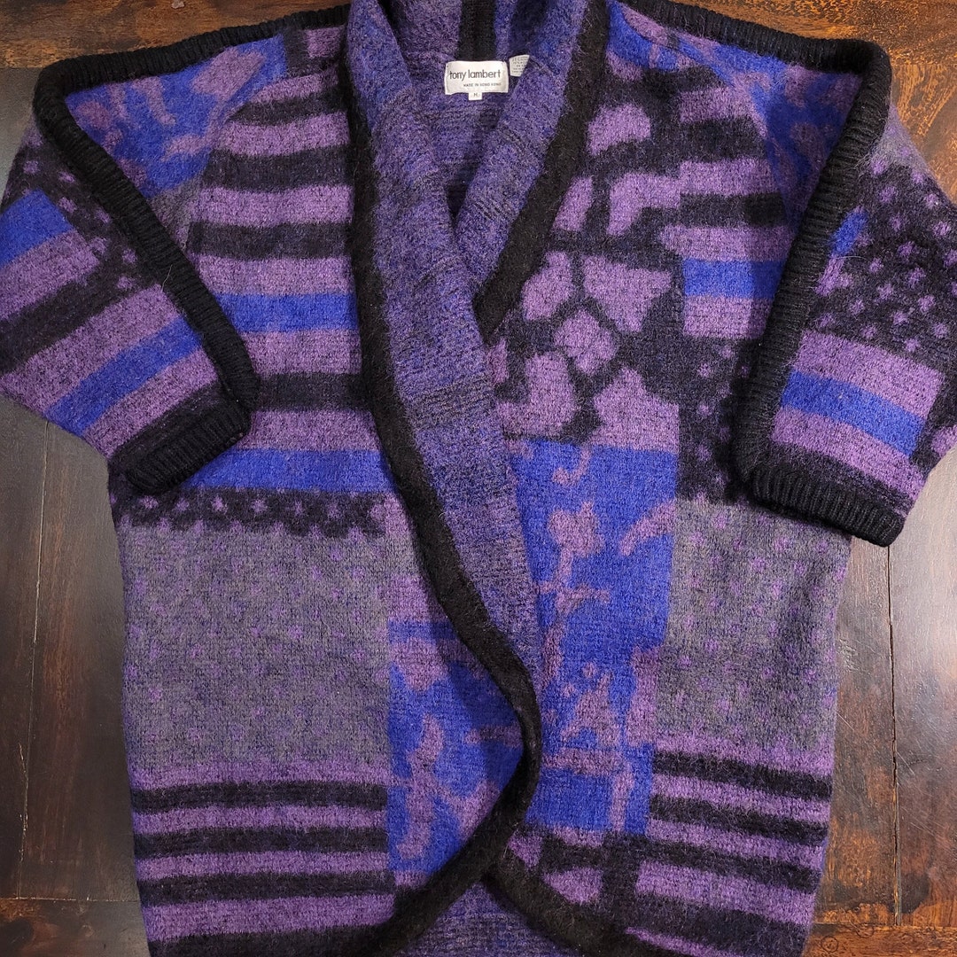 Vintage Tony Lambert Wool Boho Chic Wool Purple Coat - Etsy