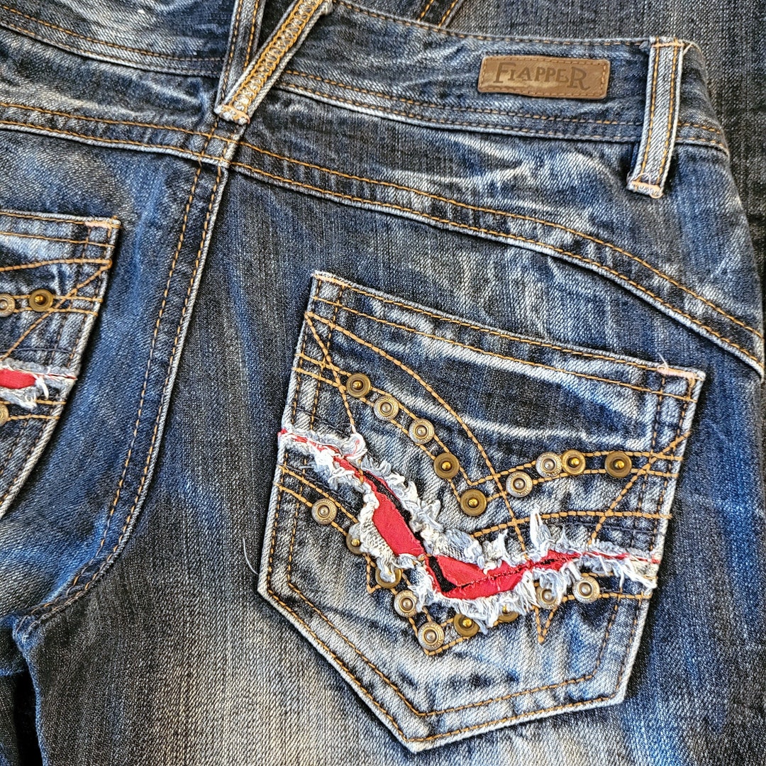 Vintage Y2K Low Rise Bootcut Flapper Jeans - Etsy