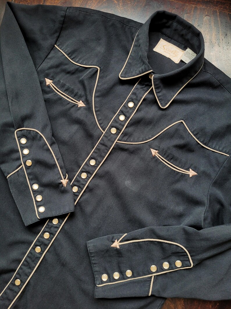 Vintage Scully Western Shirt Men's S/M Snap Shirt With Contrasting ...