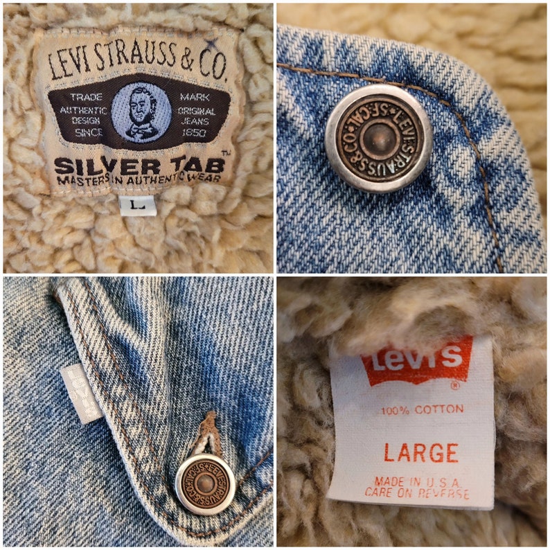 Vintage 80's 90's Rare Levi's Silvertab Sherpa Denim Bomber Jacket - Etsy