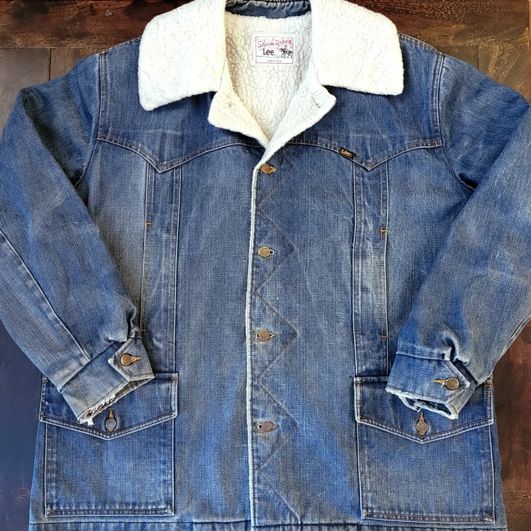 Vintage 70's Lee Storm Rider Sherpa Lined Denim Barn/ranch Coat - Etsy