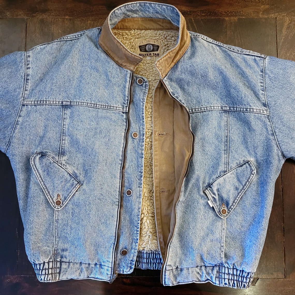 Vintage 80's 90's Rare Levi's Silvertab Sherpa Denim Bomber Jacket - Etsy