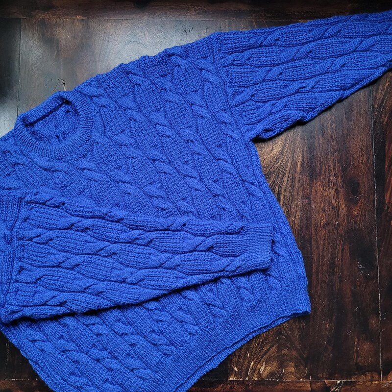 Royal Blue Chunky Sweater - Etsy