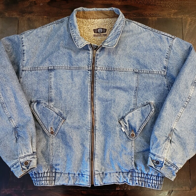 Vintage 80's 90's Rare Levi's Silvertab Sherpa Denim Bomber Jacket - Etsy