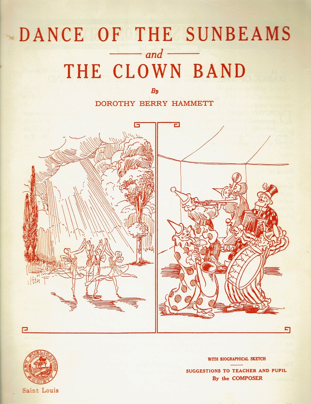 Dance of the Sunbeam and the Clown Band by Dorothy Berry Hammett Sheet ...