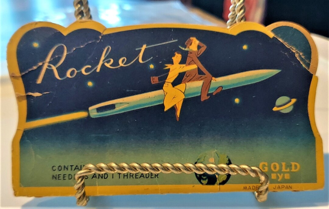Vintage Sewing Needles and Threader Rocket Gold Eye Made in Japan - Etsy
