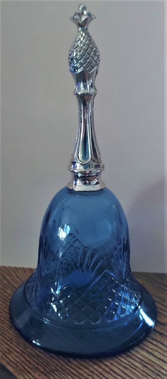 Avon Blue Cobalt Bell Cologne Bottle - Gem